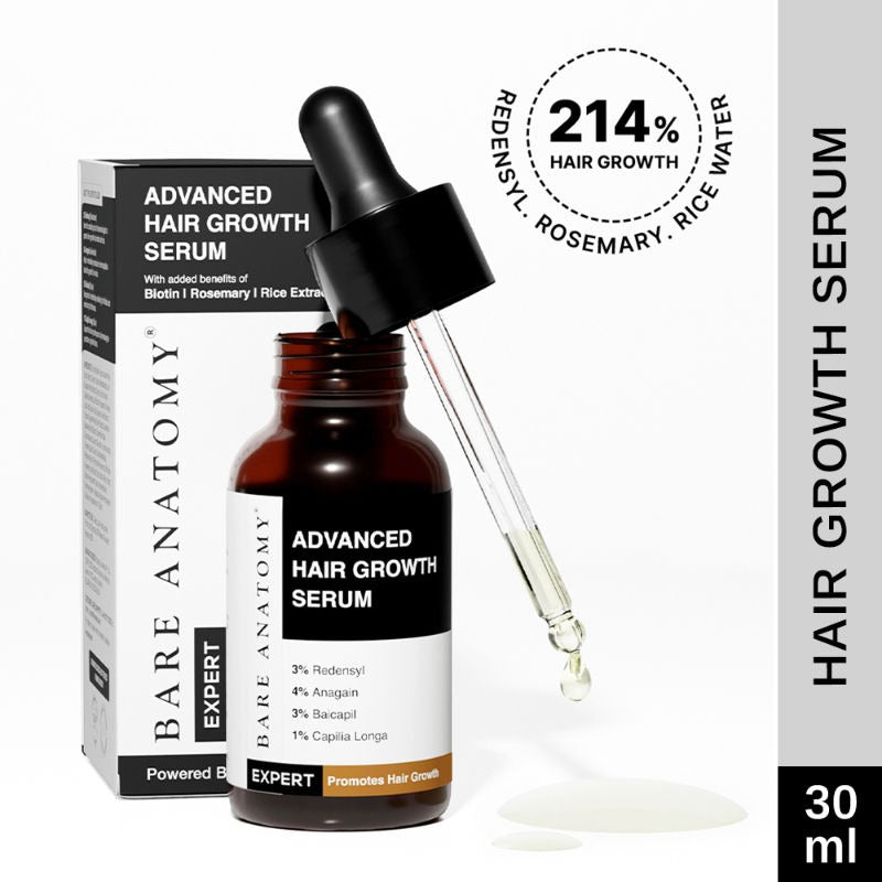 Bare Anatomy Advanced Hair Growth Serum with Redensyl, Rosemary, Rice ...