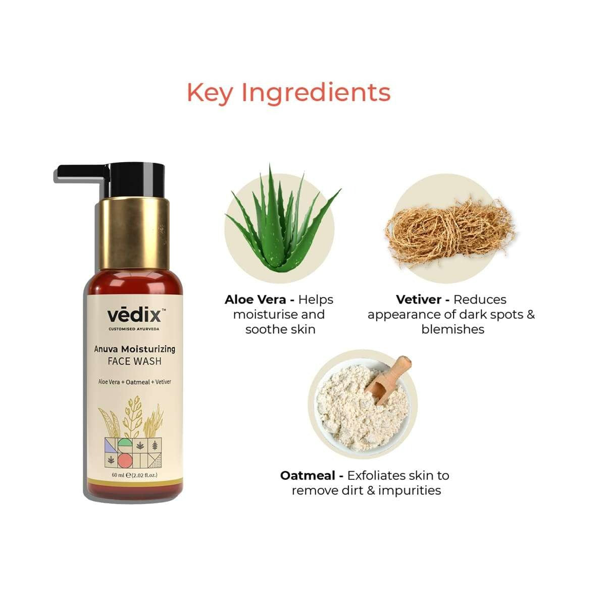 VEDIX Anuva Moisturizing Face Wash For Women 60ml – SilkRoutes.co.in